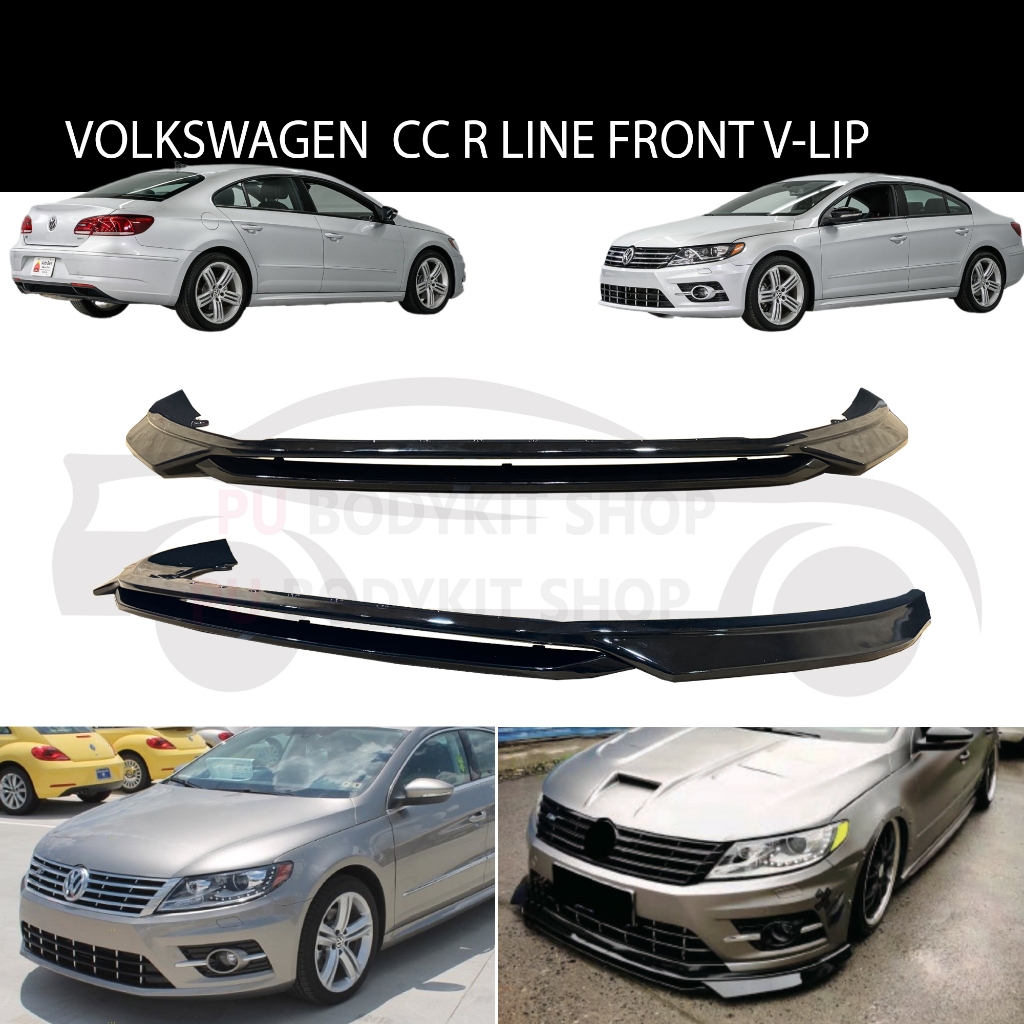VOLKSWAGEN CC R LINE FRONT BUMPER FRONT V-LIP MATERIAL ABS LIP BODYKIT ...