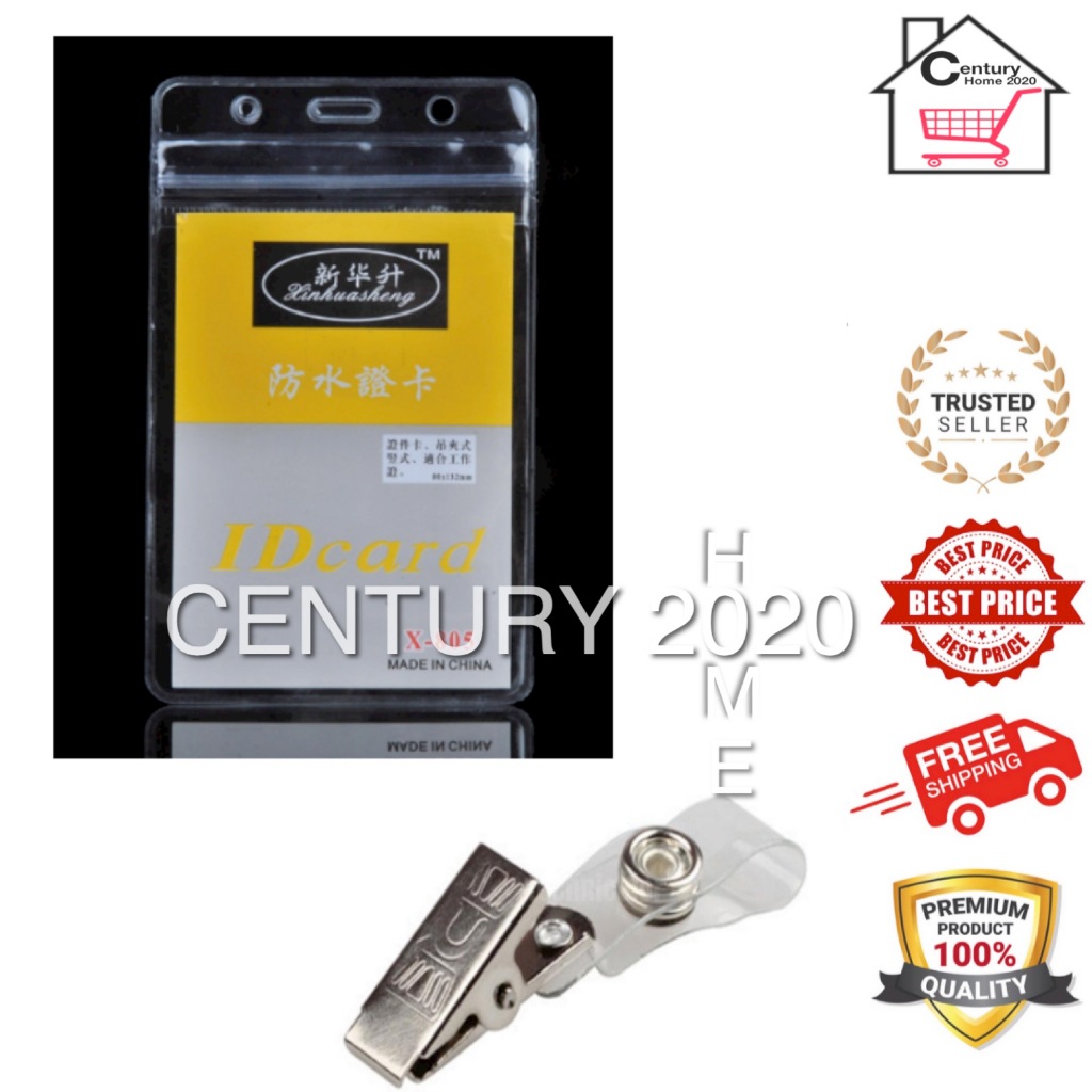 Transparent ID Card Holders Plastic with Steel Clamp | Shopee Malaysia
