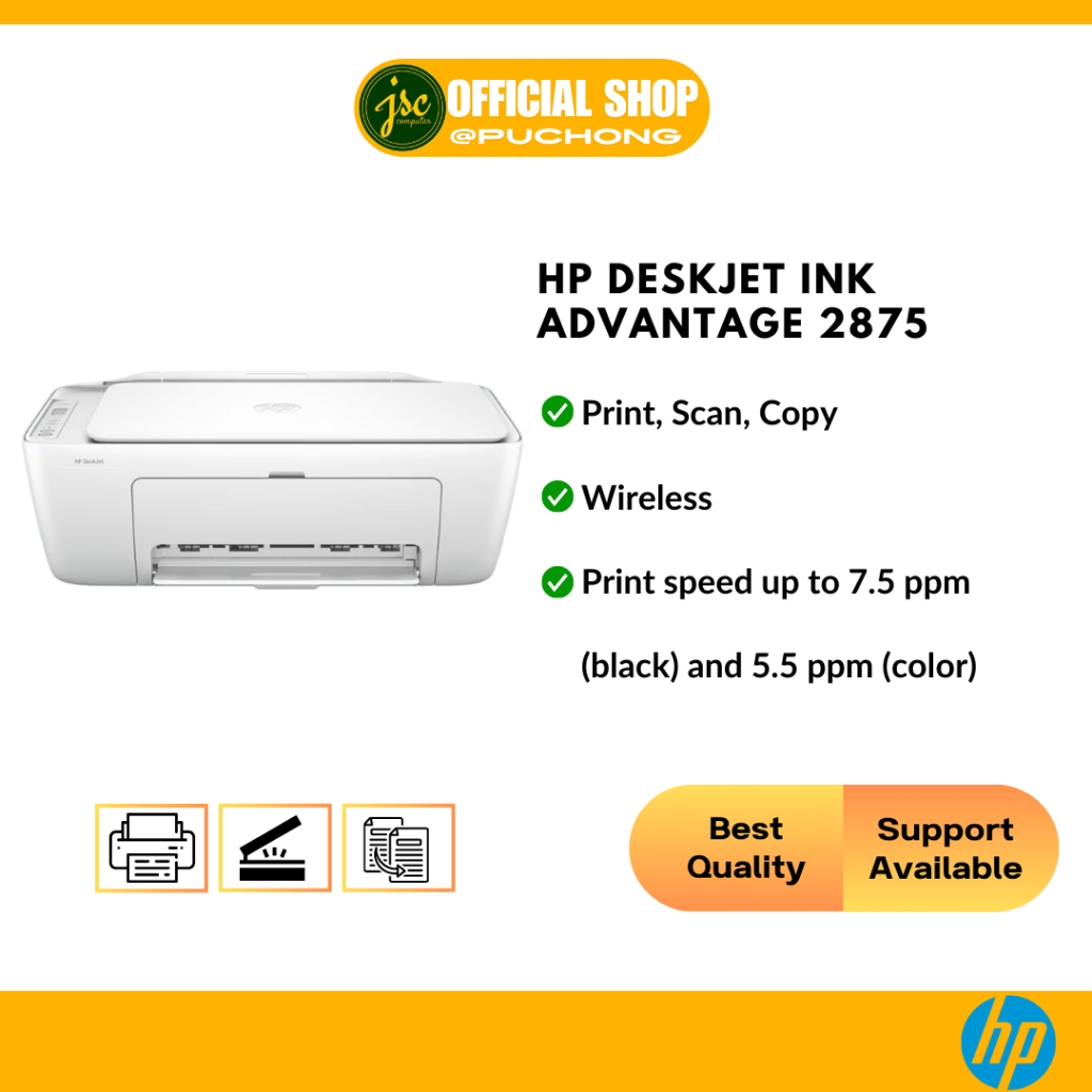 Printers | HP Deskjet Ink Advantage 2875 | All in One Printer | Shopee Malaysia
