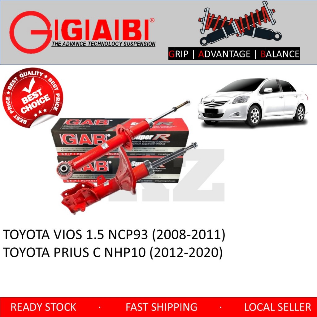ORIGINAL GAB HEAVY DUTY SUPER R FRONT / REAR ABSORBER - TOYOTA VIOS 1.5 NCP93 / PRIUS C NHP10 ...