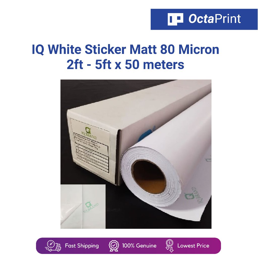 [Ready Stock] IQ White Sticker Matt 80 Micron (50 meters) | Shopee Malaysia
