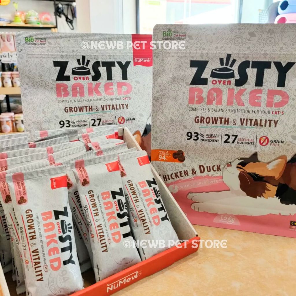 NuMew Zesty Baked Cat Food (1.5kg) 无谷烘培猫粮 - Chicken & Duck (Grain Free ...