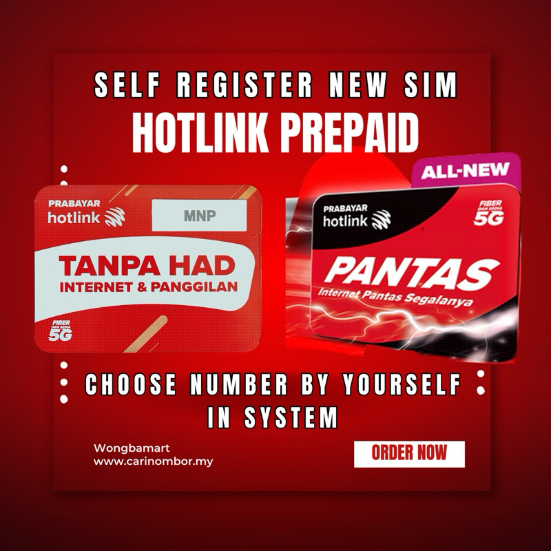 Hotlink Pantas 365 Hotlink Unlimited Data SELF REGISTER Hotlink Prepaid ...