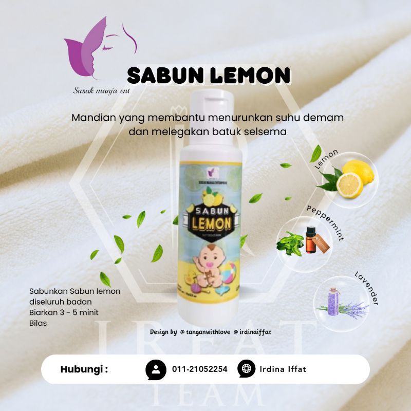 Sabun Lemon (RM20/110ml) Alternatif turun suhu demam, selsema batuk ...