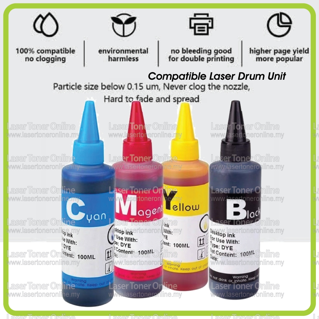 CISS Inkjet Printer Universal Bulk Refill Ink Black Cyan Magenta Yellow ...