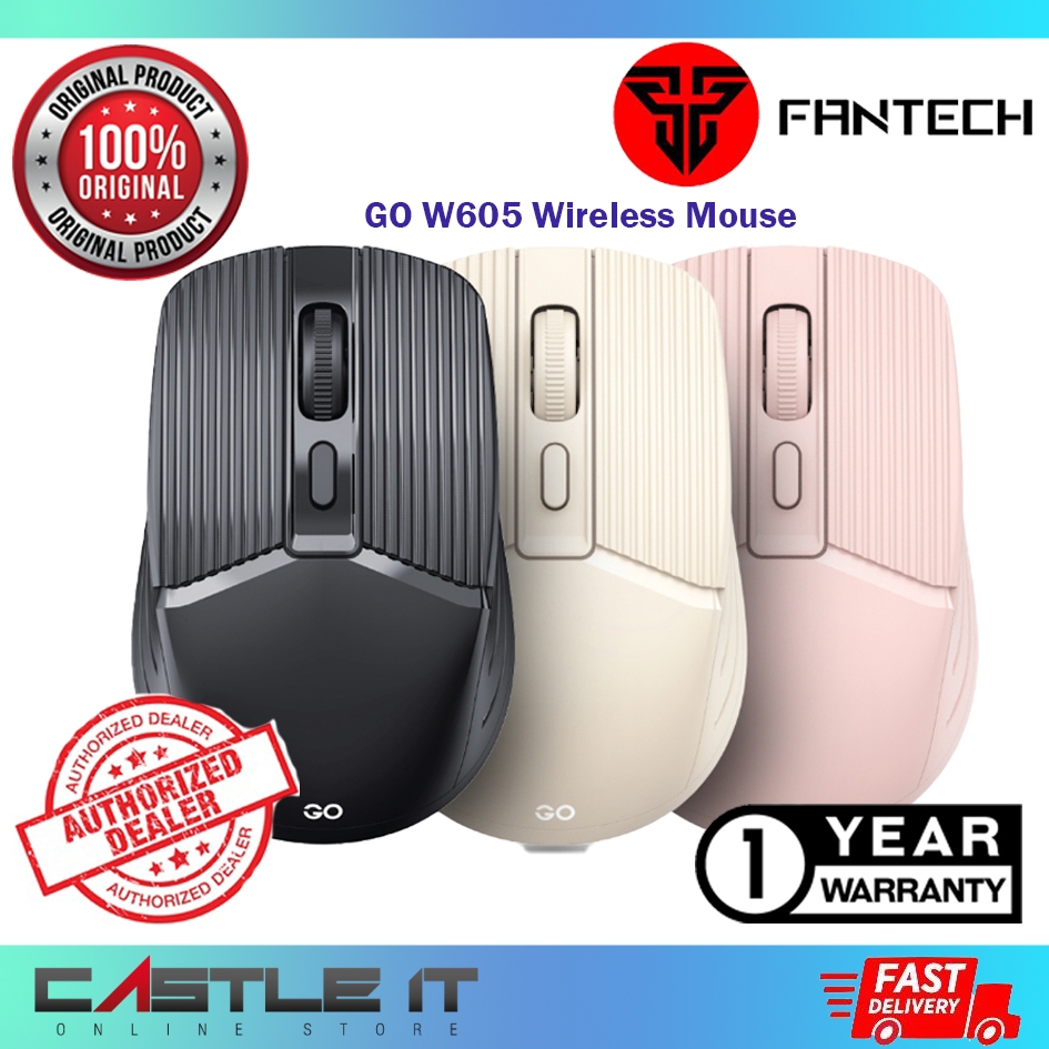 Fantech GO W605 BEIGE / BLACK / PINK Wireless Mouse Mice for OFFICE | Shopee Malaysia