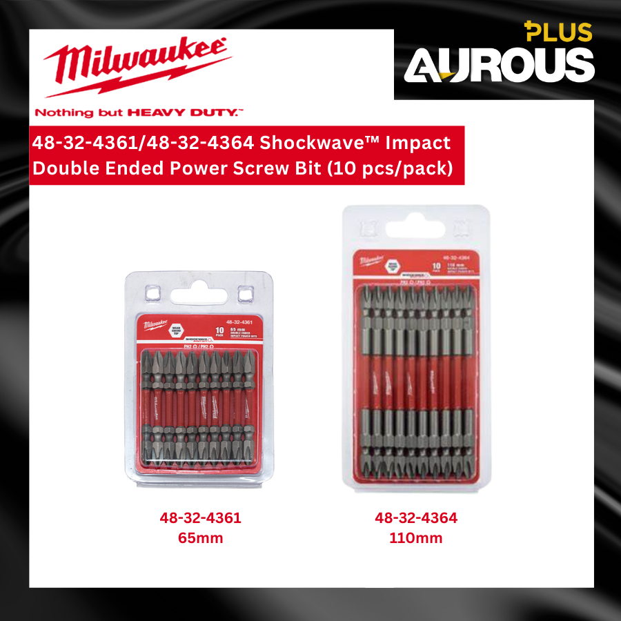 Milwaukee Shockwave Impact Double Ended Power Screw Bit (++) PH2 48-32 ...