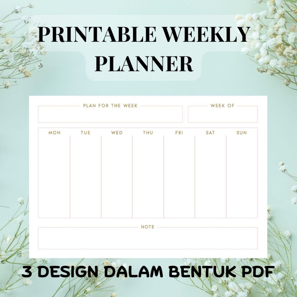 PRINTABLE PDF WEEKLY PLANNER | Shopee Malaysia