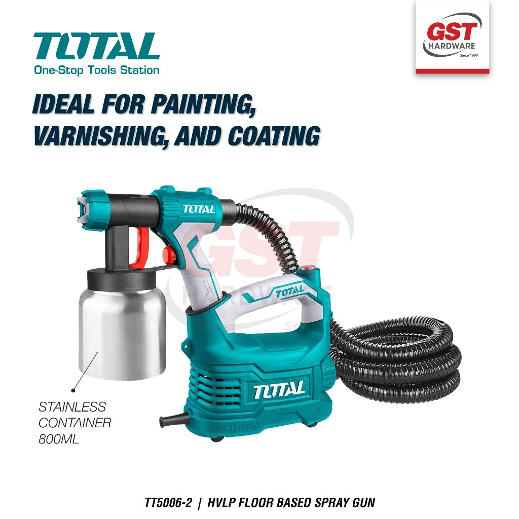 TOTAL Spray Gun TT5006-02 550W 800ml HVLP Spray Gun Electric Paint ...