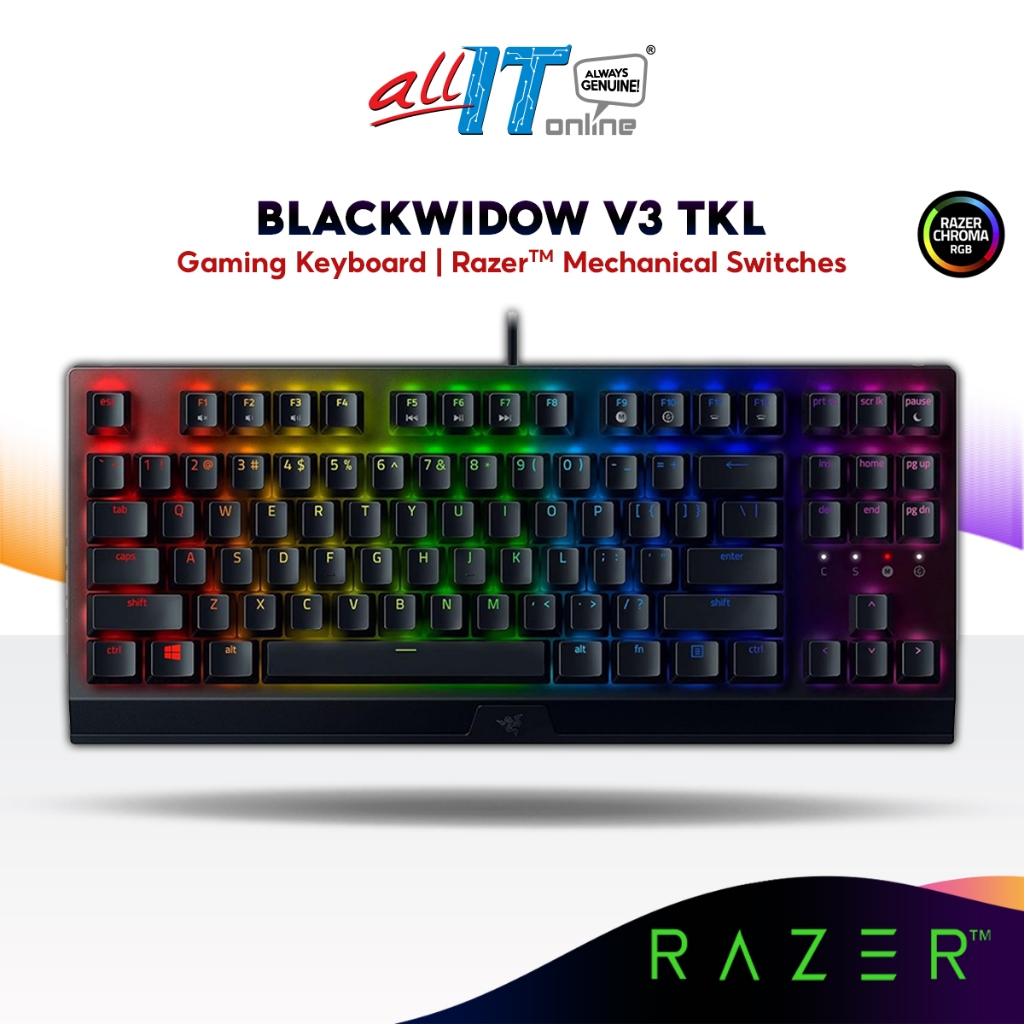 Razer Blackwidow V3 TKL Tenkeyless Wired Gaming Keyboard | TKL | Chroma ...