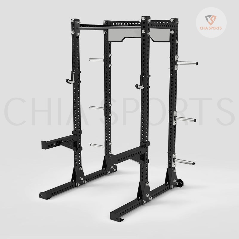 Half Power Rack Squat Racks plate Storage Bar Weightlifting Commercial ...
