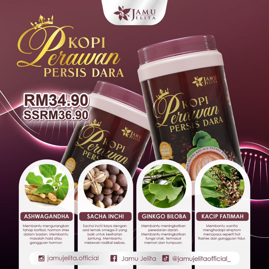 🎶 JAMU JELITA KOPI PERAWAN PERSIS DARA 12's x20g | Shopee Malaysia