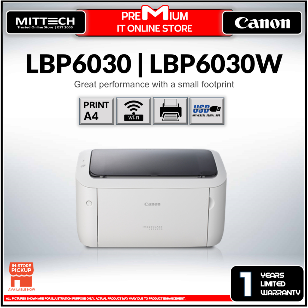 Canon Monochrome Laserjet Printer A4 imageCLASS LBP6030 Wired & LBP6030W Wireless | Shopee Malaysia