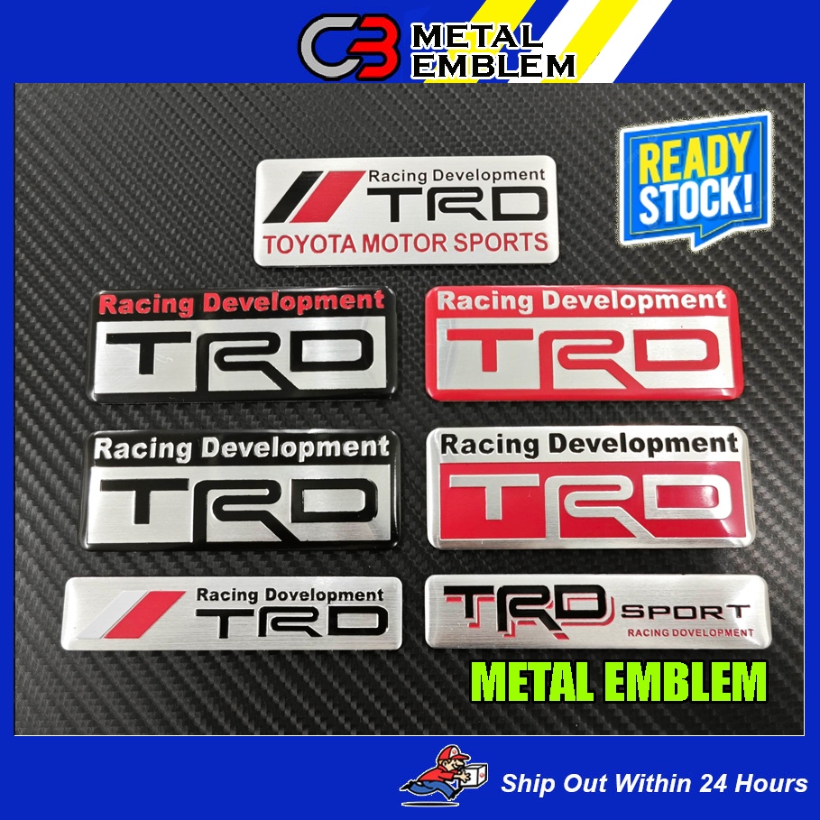 TRD METAL EMBLEM STICKER TOYOTA MOTOR SPORT TRD RACING DEVELPLOMENT ...