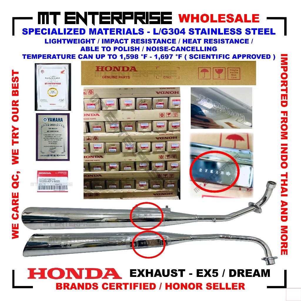 FREE MJL LED + Yamalube Oil - Honda Exhaust EKZOS / Muffler Racing SUS ...