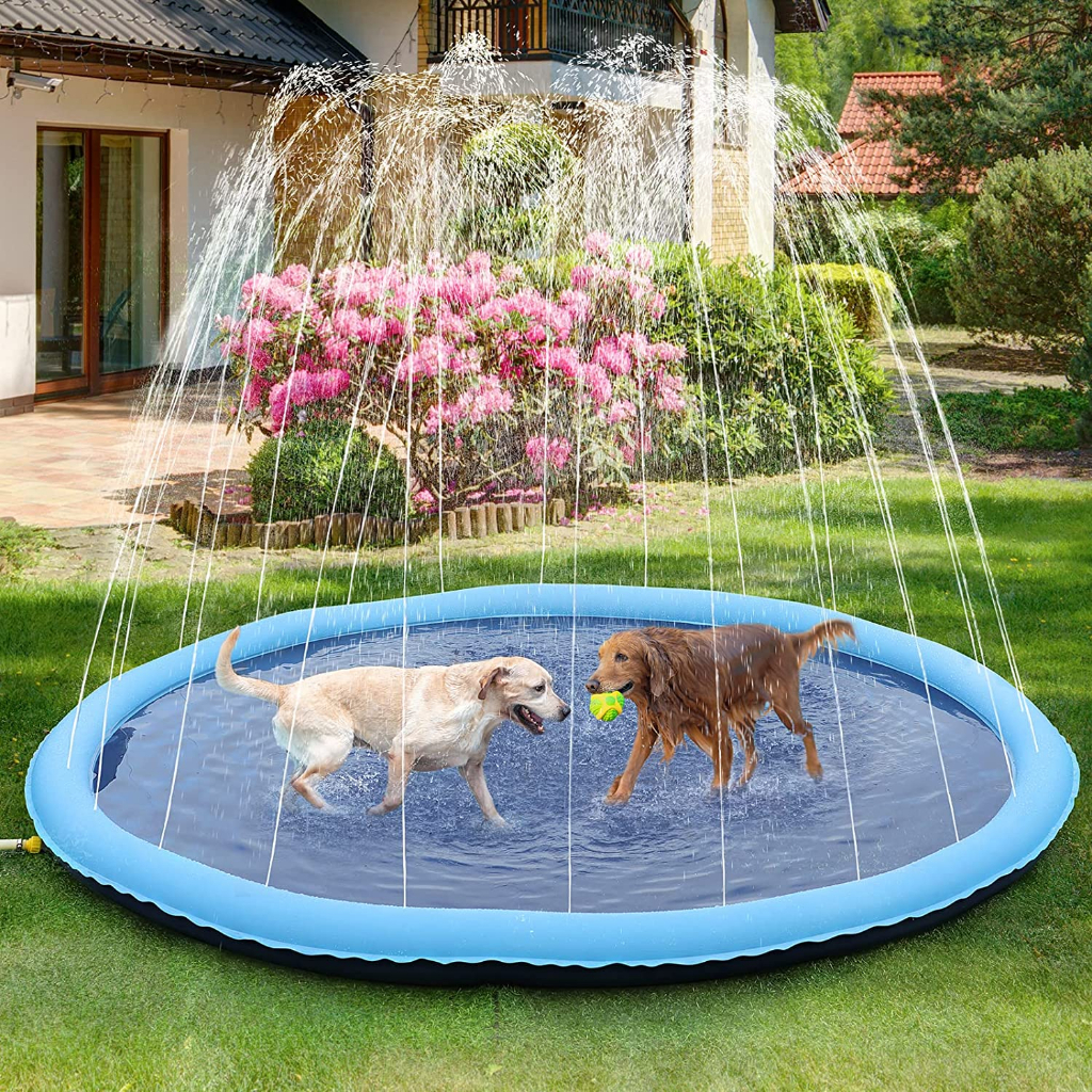 Pool Sprinkle & Splash Play Mat forKids Outdoor Water Pool Kolam Blue ...