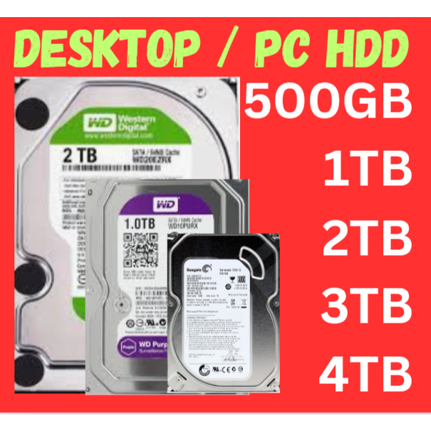 DESKTOP HDD 3.5" FOR PC / CCTV / DVR / NAS CAN USE 500GB 1TB 2TB 3TB ...