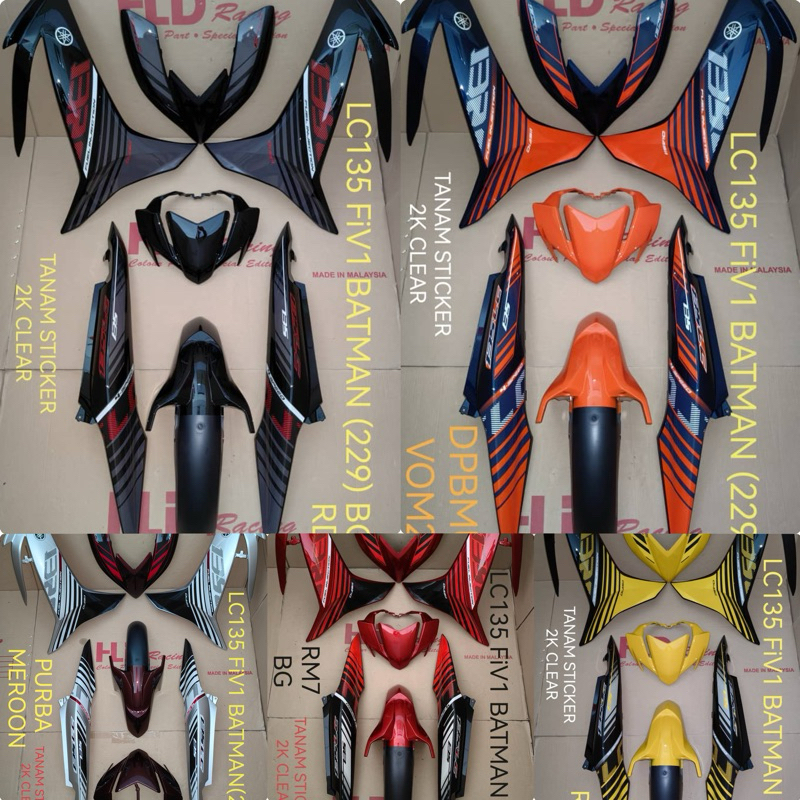(229 Batman) Coverset cover set tanam sticker (HLD Racing) yamaha lc135 ...