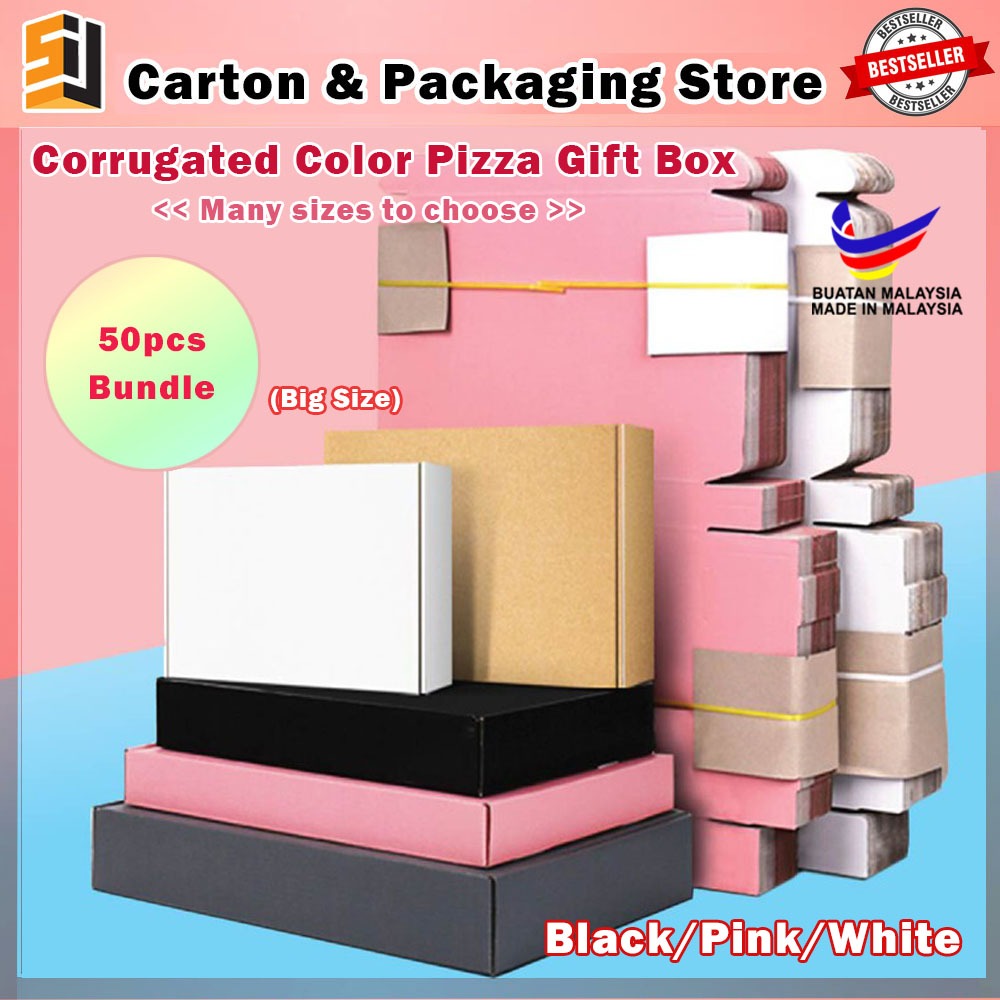 【Kotak】【Packaging Box】 (50pcs) Packaging Box Gift Box Pizza Box Mail ...