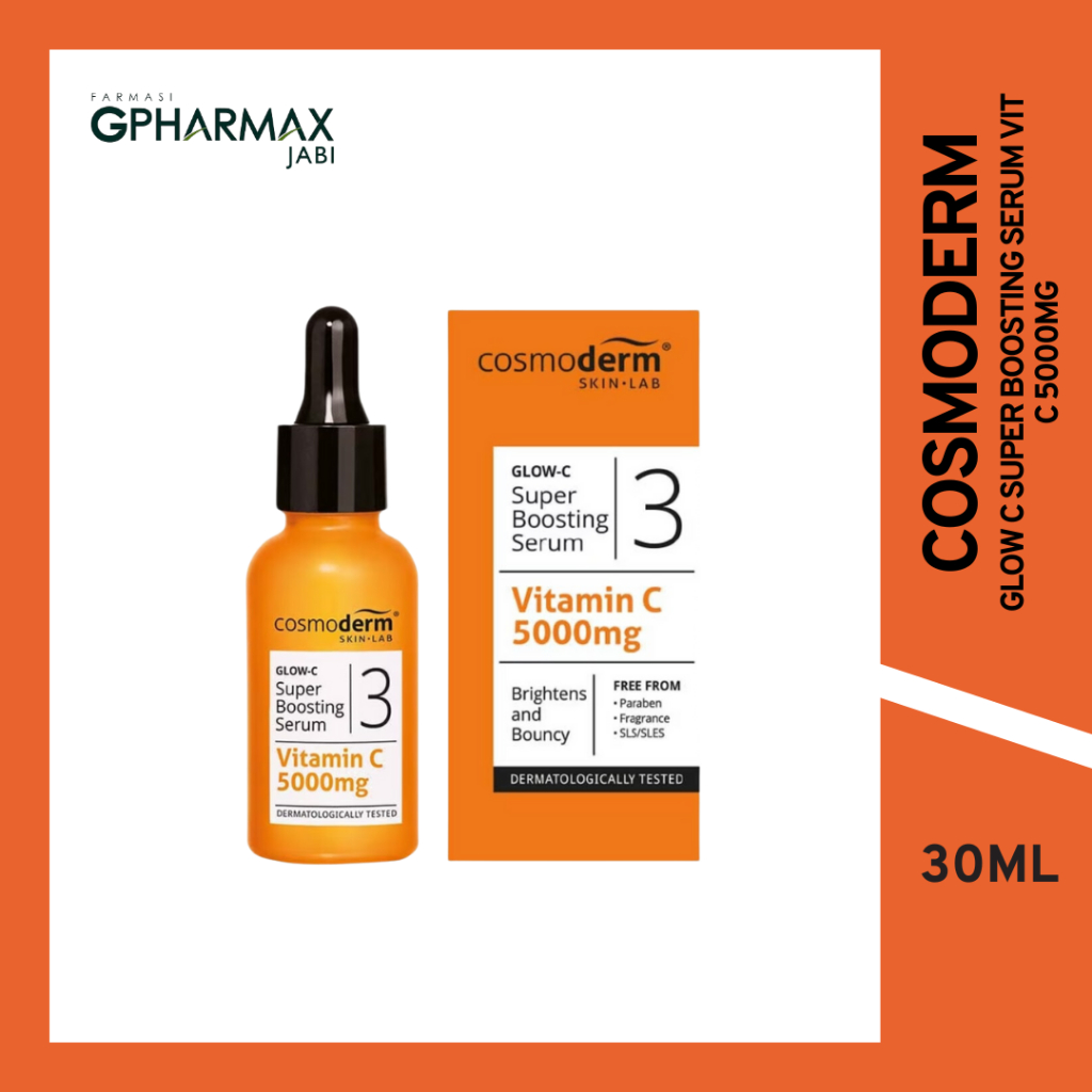 COSMODERM GLOW-C SUPER BOOSTING SERUM (VIT C 5000MG) 30ML (EXP 4/25 ...