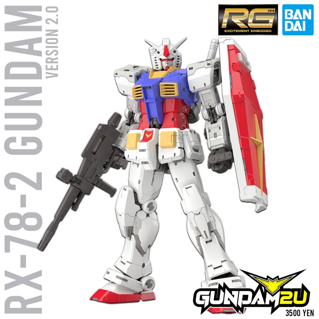 BANDAI RG 1/144 Gundam RX-78-2 Ver 2.0 - Model Kit Real Grade Amuro Ray ...