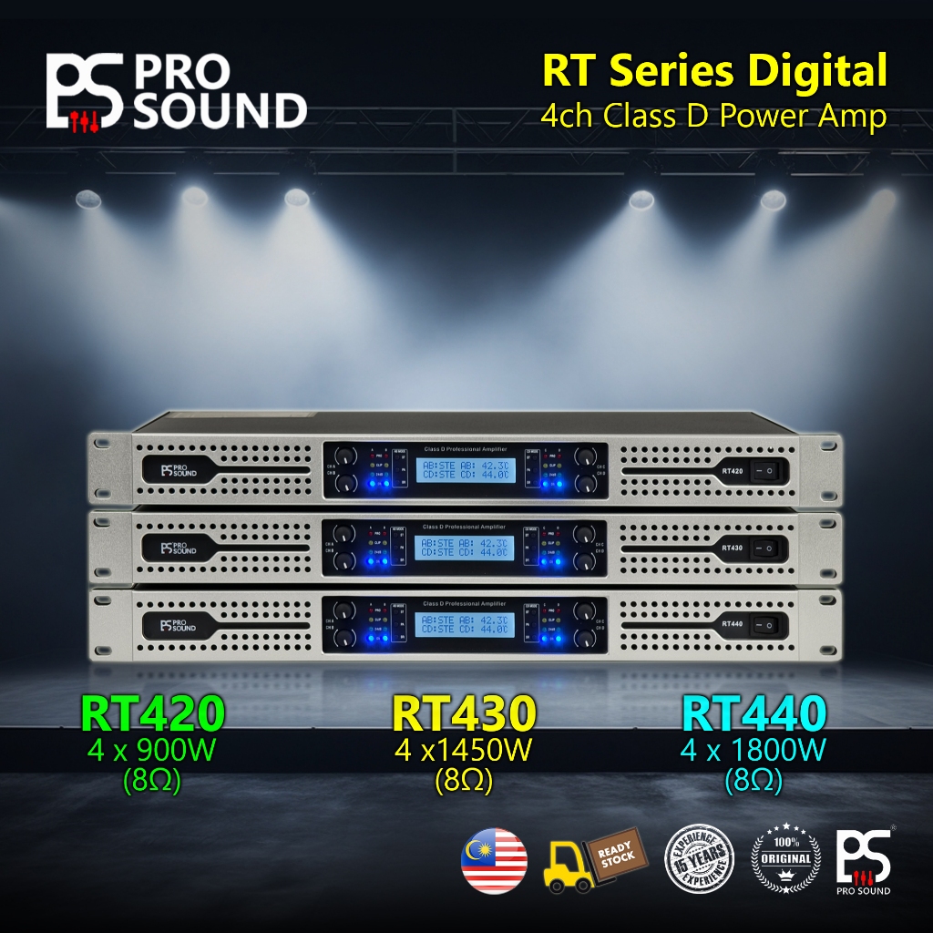 (Ready Stock) PS Pro Sound RT4 Series 4 Channel Digital Power Amplifier Professional Power Amp ...