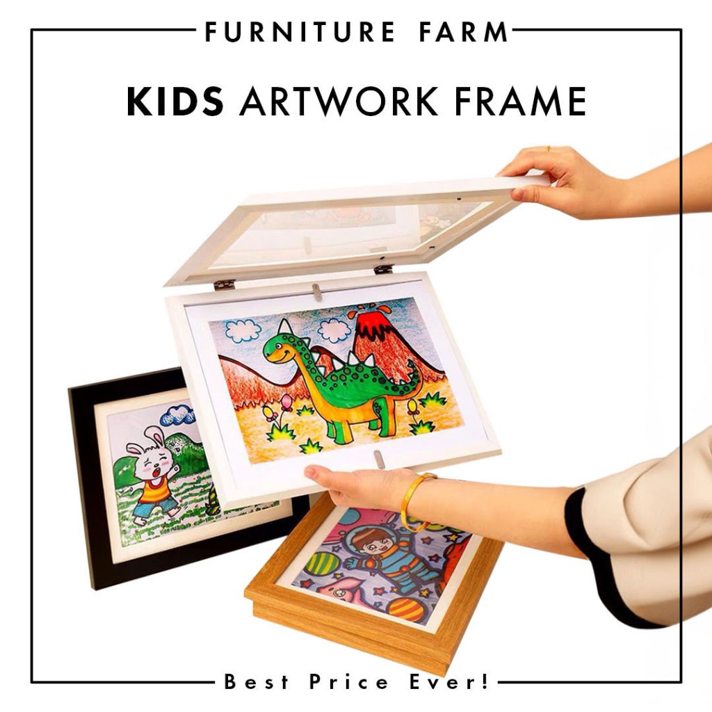 F&F: Magnetic Wooden A4 / A3 size Frame / Flip Cover Art Storage Box ...