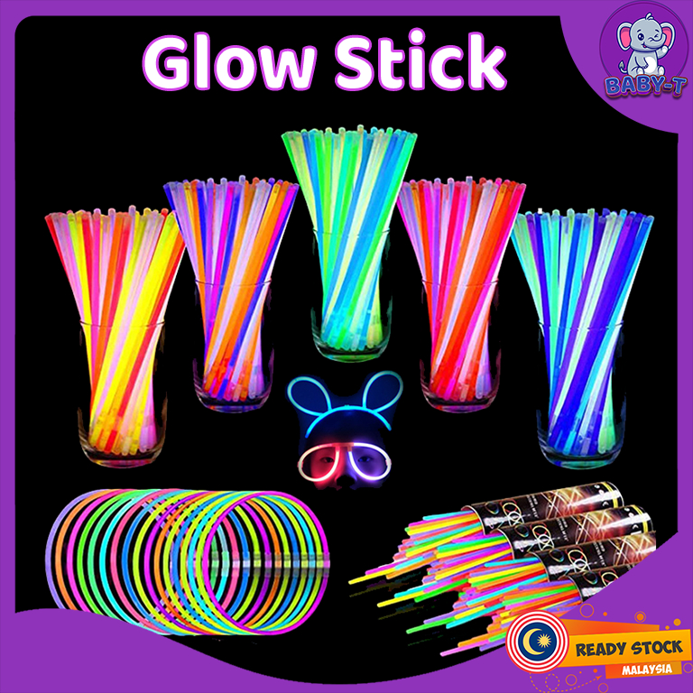 Glow Stick 20cm 1pc Random Color Fluorescent Night Illuminate Strip ...
