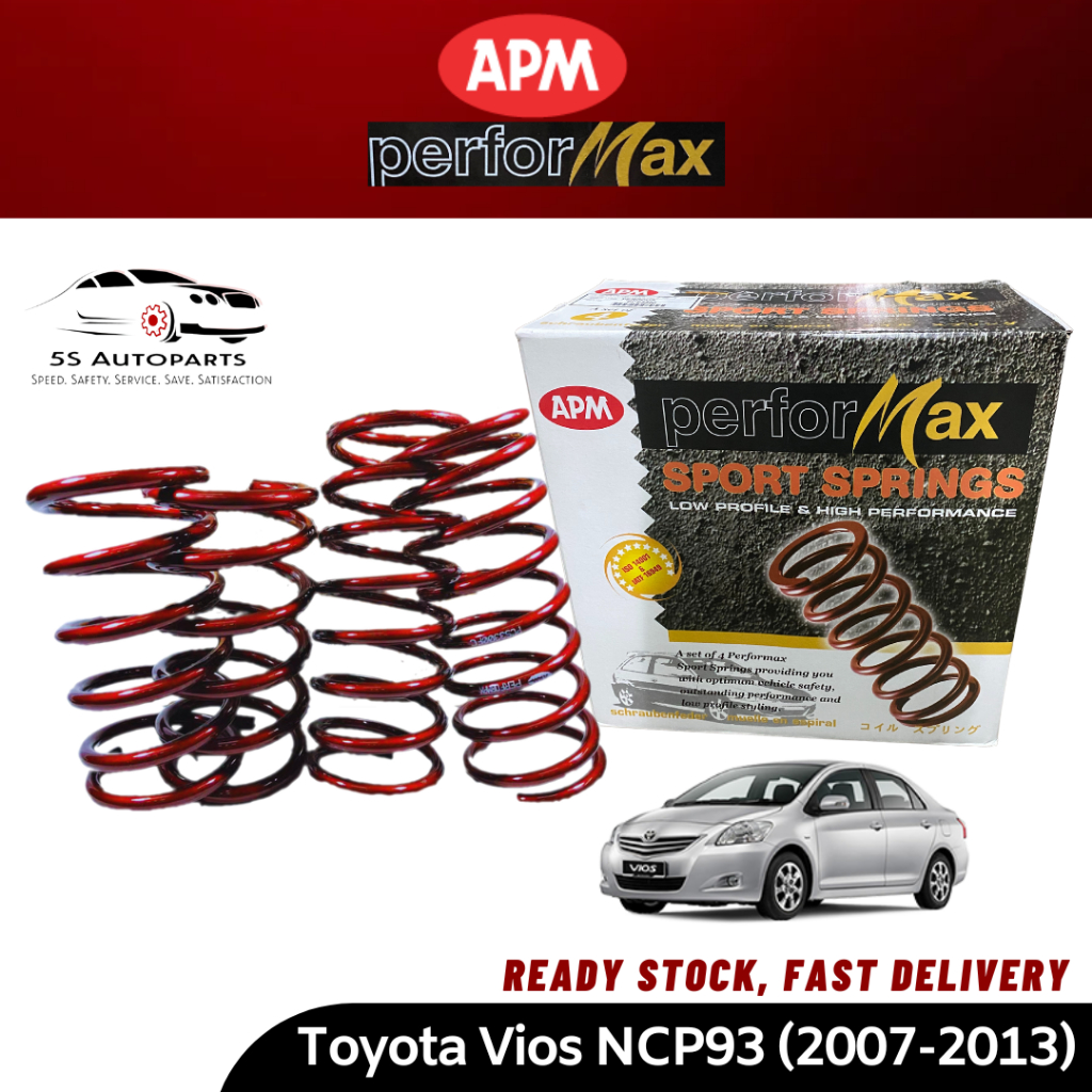 APM Performax Toyota Vios NCP93 (2007-2013) Lowered Sport Spring Set ...