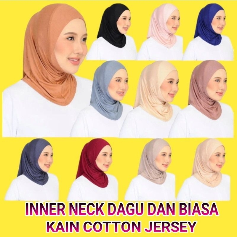 NEW ARRIVAL INNER NECK ANTI TEMBAM DAGU DAN BIASA KAIN COTTON JERSEY ...