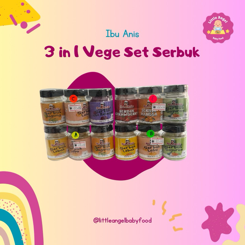 IBU ANIS 👉🏻 3 in 1 Set Serbuk Vege for 7 months (HALAL) | Shopee Malaysia