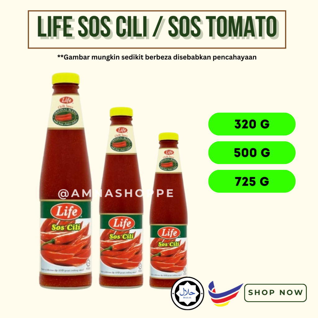 LIFE Sos Cili Sos Tomato 340g, 330g, 485g, 500g | Shopee Malaysia