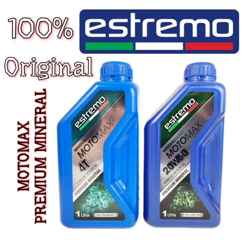 100% Original Estremo MOTOMAX 4T 10W40 Semi Synthetic 1 Liter | Shopee ...