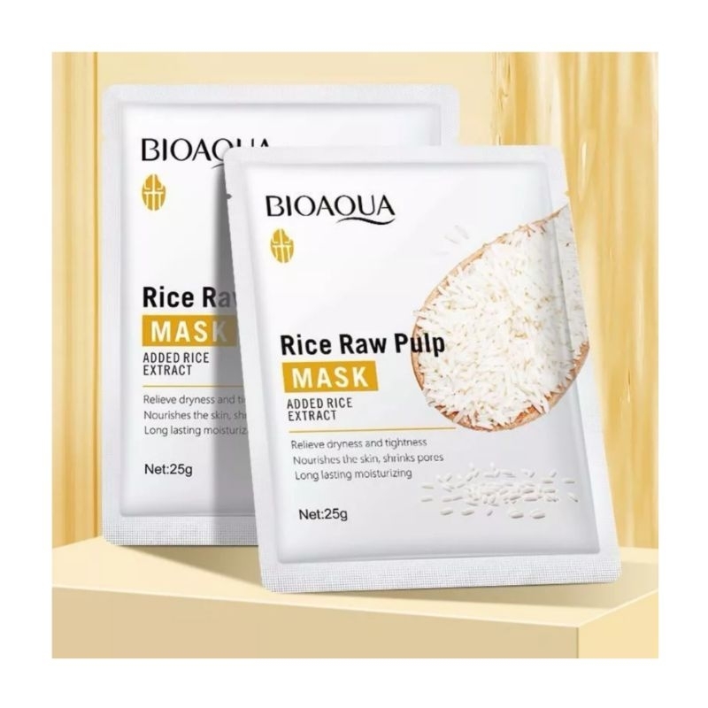 BIOAQUA Rice Raw Pulp Mask Added Rice Extract 25g | Shopee Malaysia