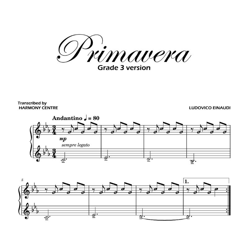 Primavera - Ludovico Einaudi | Piano Score Sheet Music | Shopee Malaysia