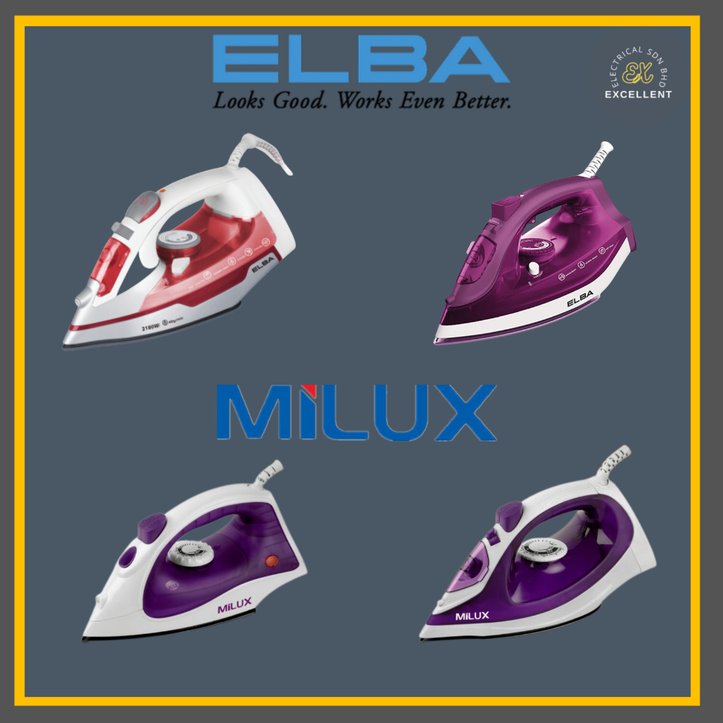 ELBA Steam Iron ESI-N1852(PP) ELBA Steam Iron ESI-H2023C MILUX steam ...