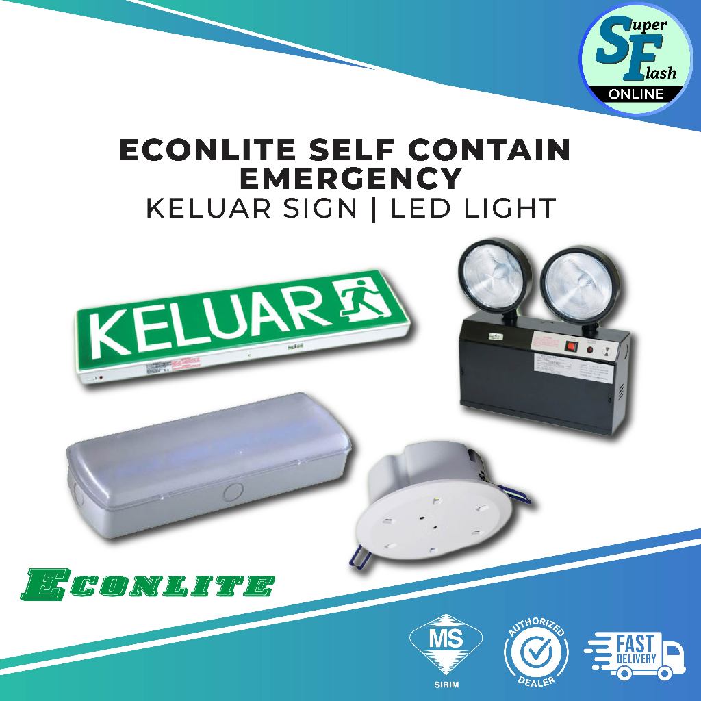 Econlite Emergency Light Luminaire Twin Lamp / High Efficiency (LED-60 ...