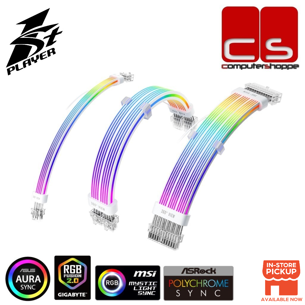 1stPlayer ARGB Extension cable 8pin PCIE & 24pin Motherboard (NC8P ...