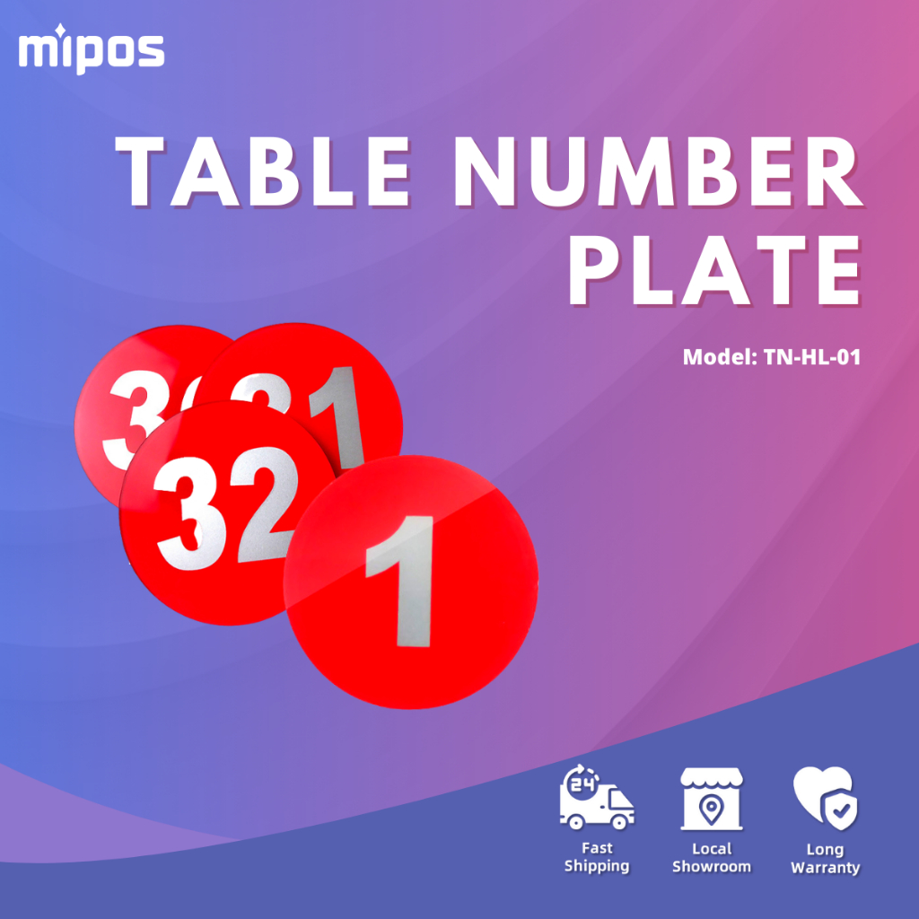 Acrylic Table Number Plate Red Small/ Nombor Meja 桌子号码 5CM (10/set ...