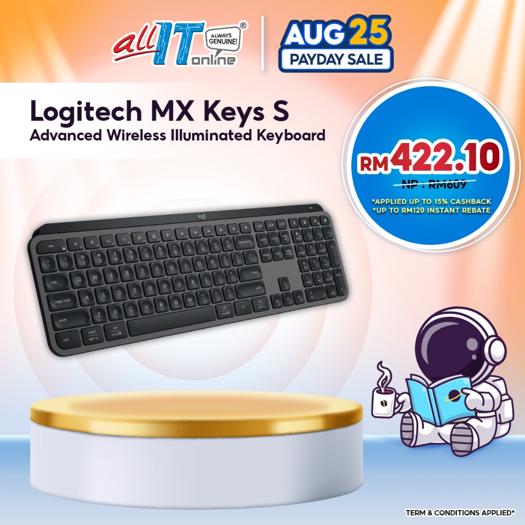 Logitech MX Keys S Advanced Wireless Illuminated Keyboard | Low Profile | Fluid Precise Quiet ...