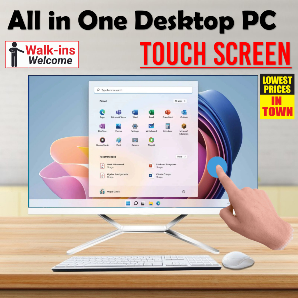 🌟22" 24"Touch Screen All in One Desktop PC🌟 Intel i3 i5 i7 all in one ...