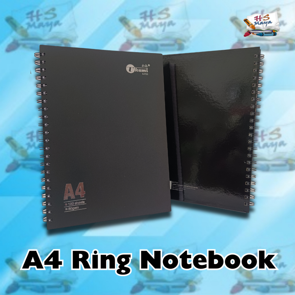 [UKAMI] A4 PVC Cover Ring Notebook 80gsm with Ruled Lines 100's ...