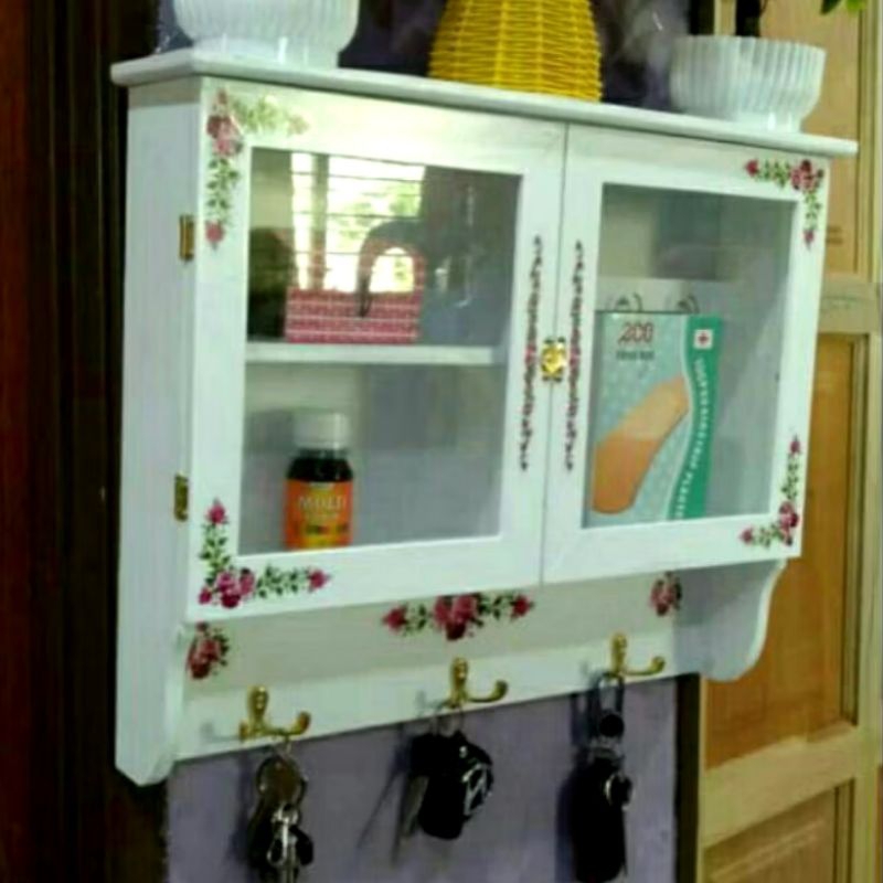 Rak Ubat Kayu Vantage Boleh Gantung Putih & Hitam | Shopee Malaysia