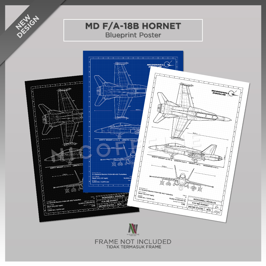 [Poster Only] McDonnell Douglas Boeing F/A-18 Hornet Air Force Fighter ...