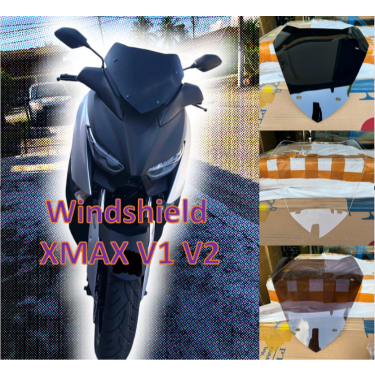 XMAX V1 V2 visor windshield flyscreen Yamaha X-MAX 250 350 lama baru ...