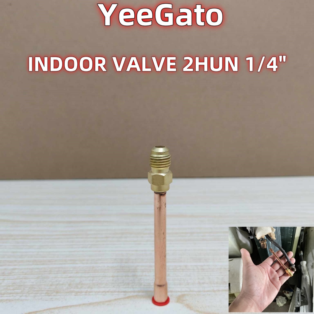 2hun [1/4" ] INDOOR ACCESS VALVE AIRCOND UNIT PIPE COPPER TUBE ...