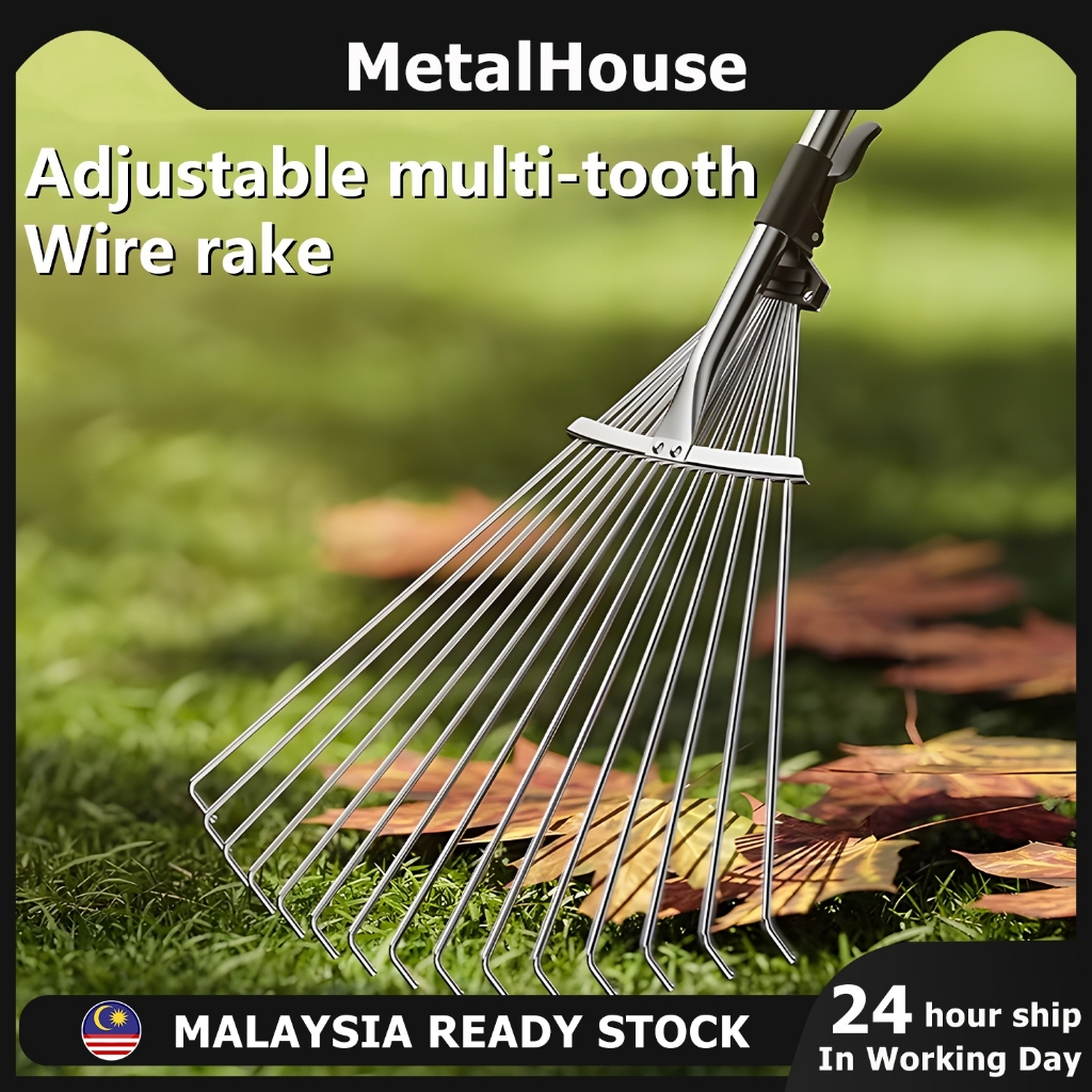 15 Teeth Cakar Daun Besi Rake Batang Besi Cakar Rumput / Cakar Daun ...