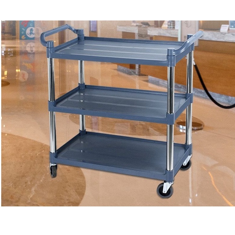 3-Tier Utility Cart / Trolley foodcourt cart restaurant dishs collector ...