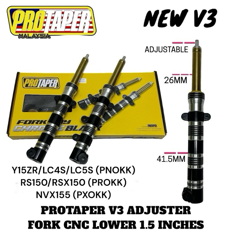 PROTAPER PRO V3 ADJUSTABLE CNC LAY FRONT FORK SET LOWER 1.5 INCHES Y15 ...