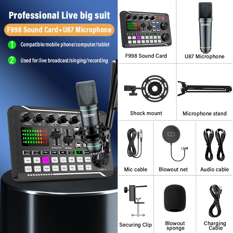 [24 Ship]F998 F999 Sound Card With Microphone Audio Mixer Sound Card ...